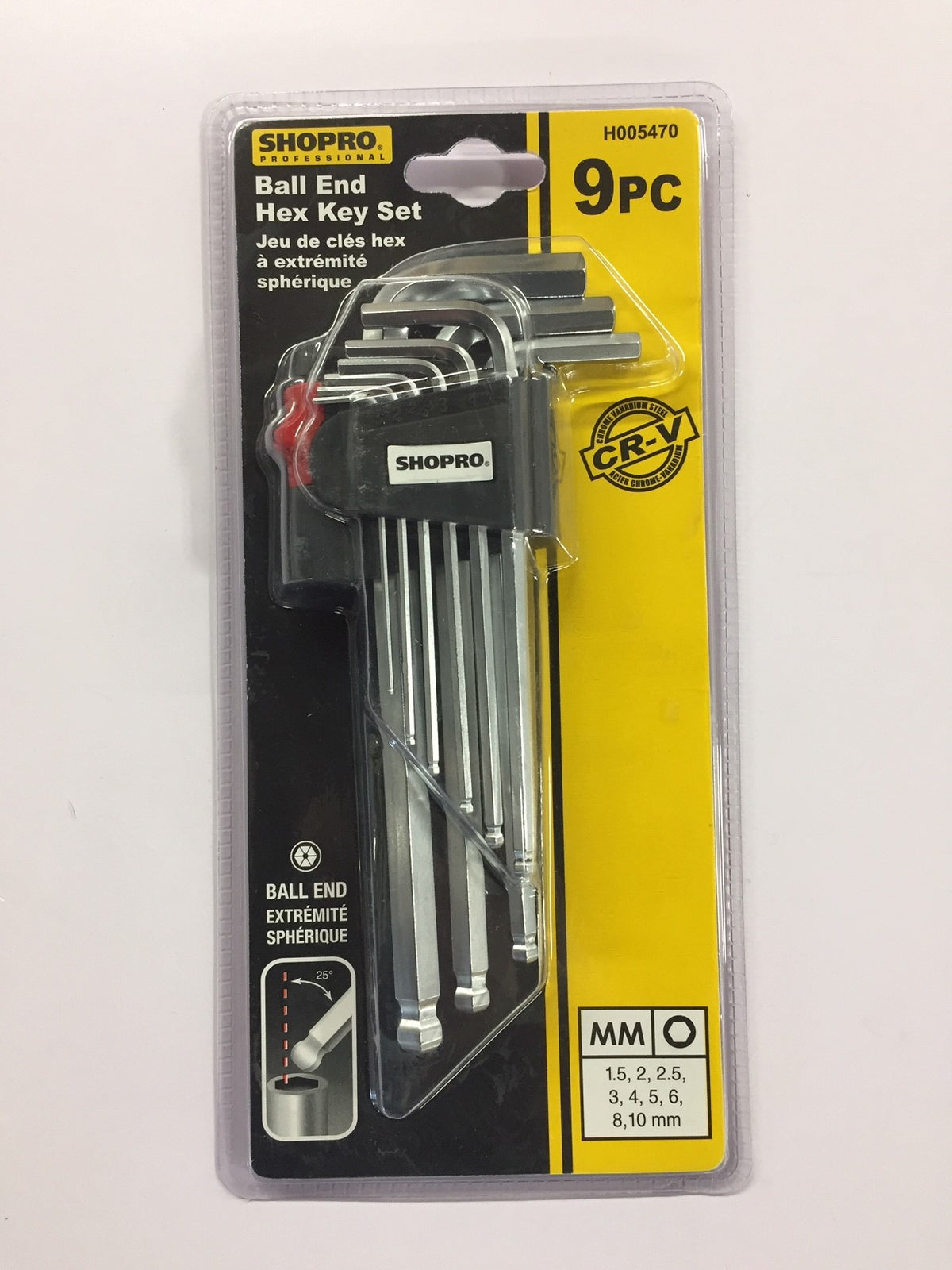 Shopro H005470 9pc Ball End Hex Key Set